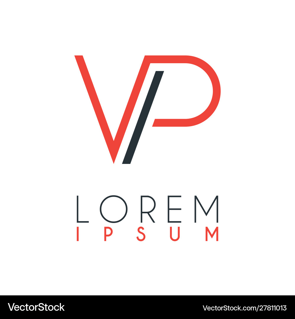 Logo between letter v and p or vp Royalty Free Vector Image