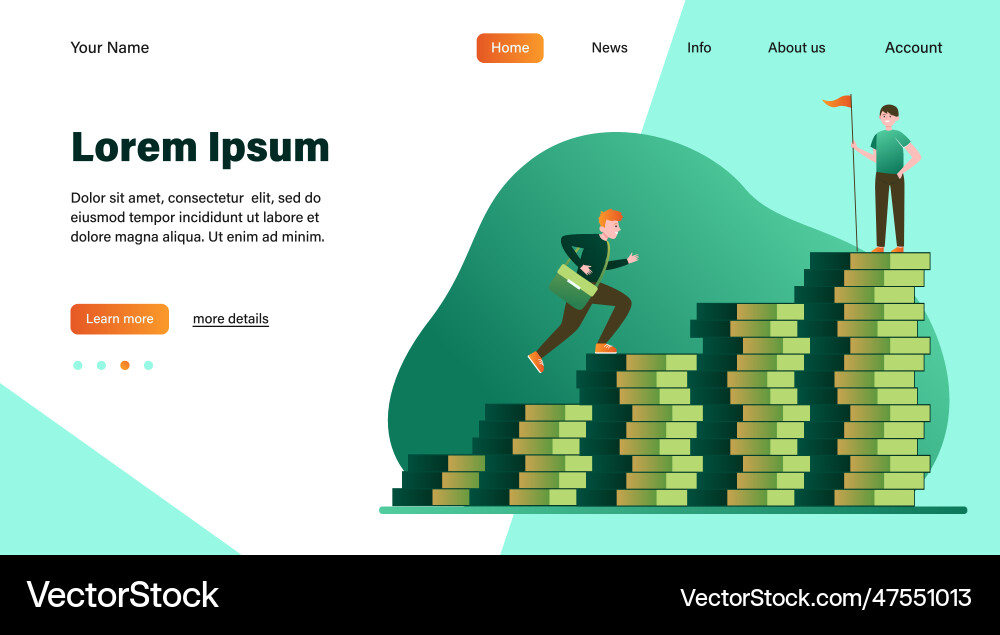 Man climbing on money bar chart Royalty Free Vector Image