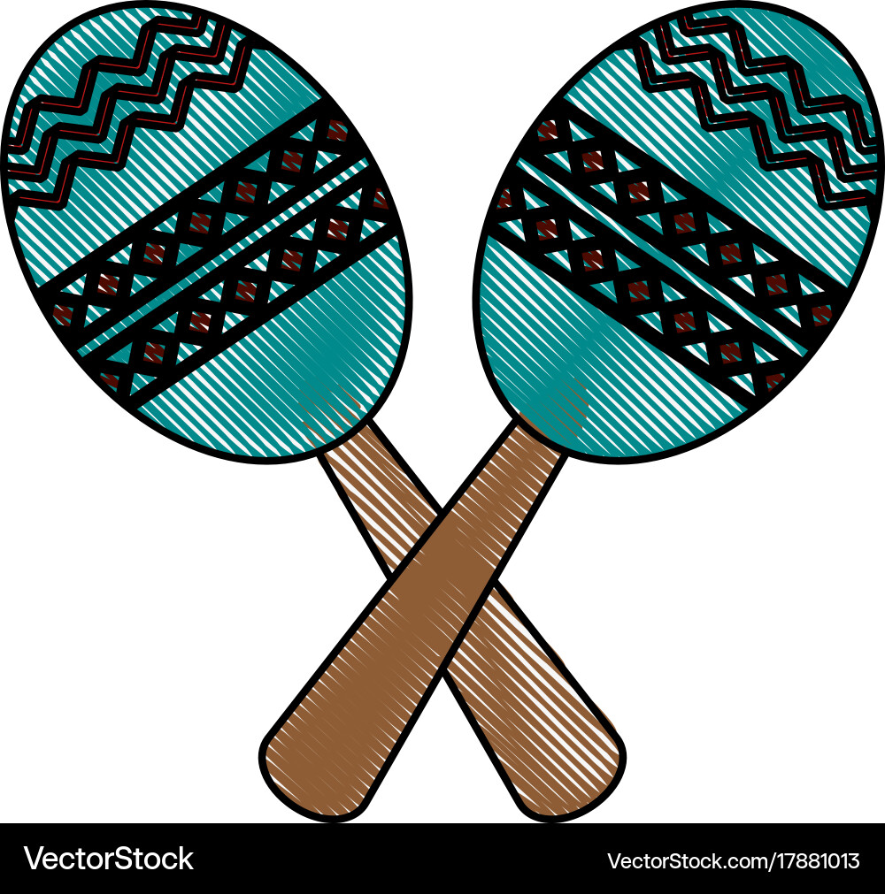 Maracas music instrument Royalty Free Vector Image