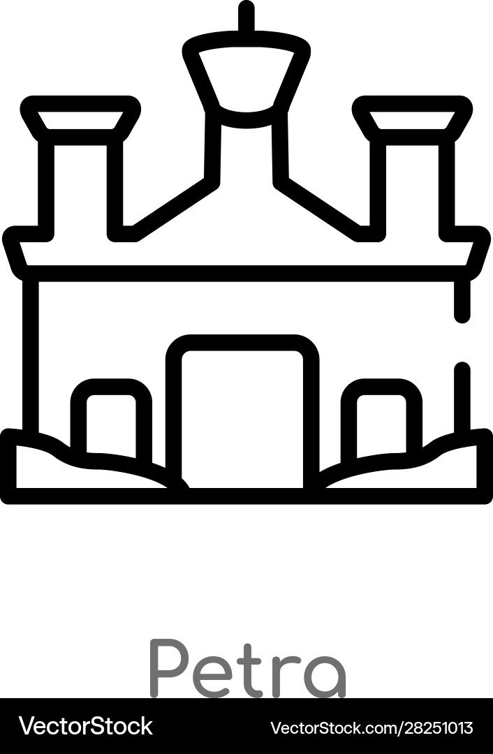 Outline petra icon isolated black simple line Vector Image