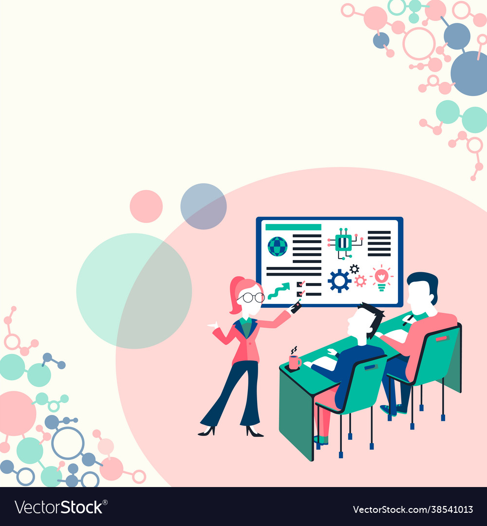 Presenting project report concept reporting Vector Image