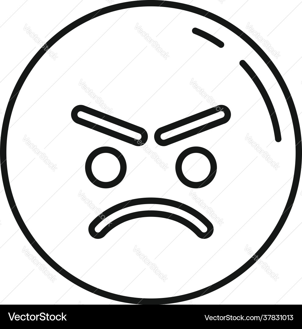 Rage emoji icon outline style Royalty Free Vector Image