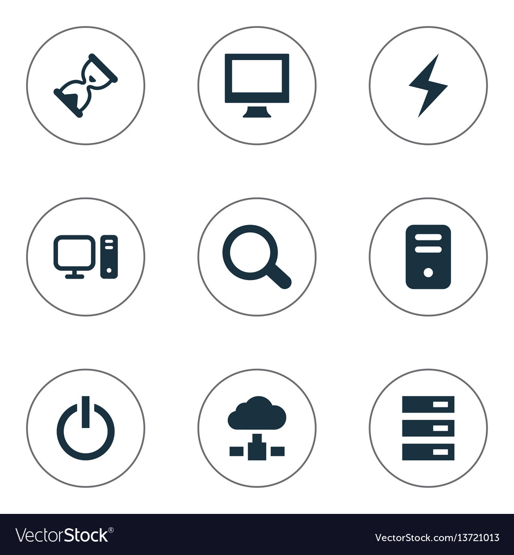 Set of simple computer icons Royalty Free Vector Image