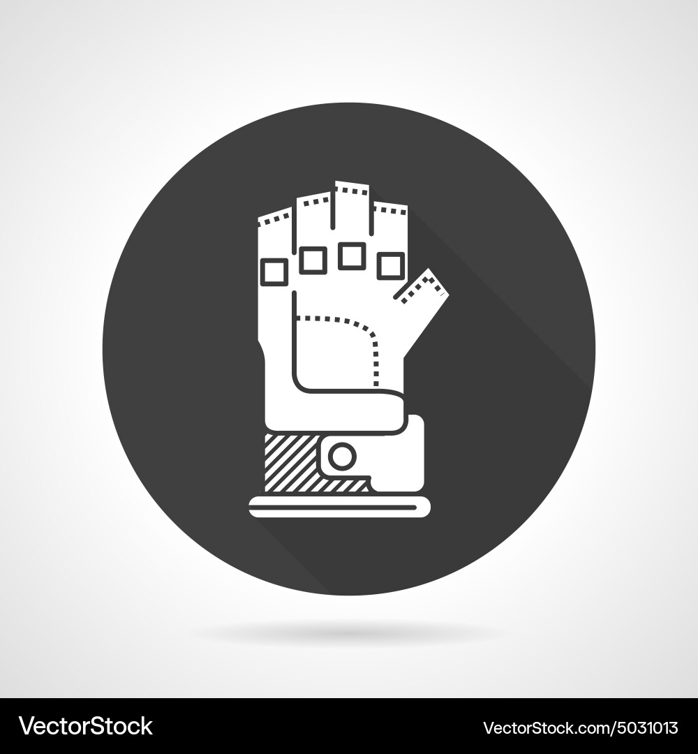 Sport glove black round icon Royalty Free Vector Image