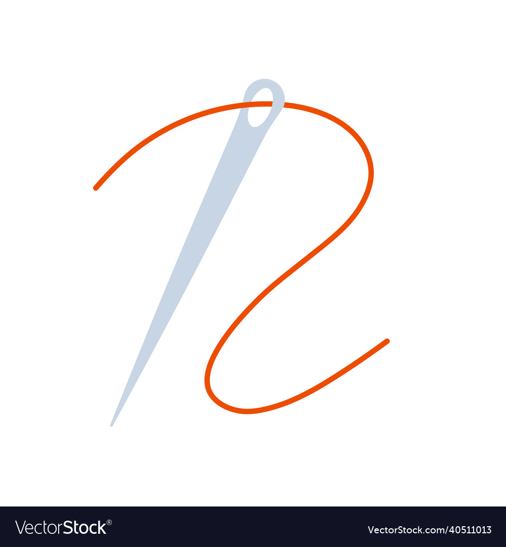 Thread With Needle Sewing And Knitting Royalty Free Vector