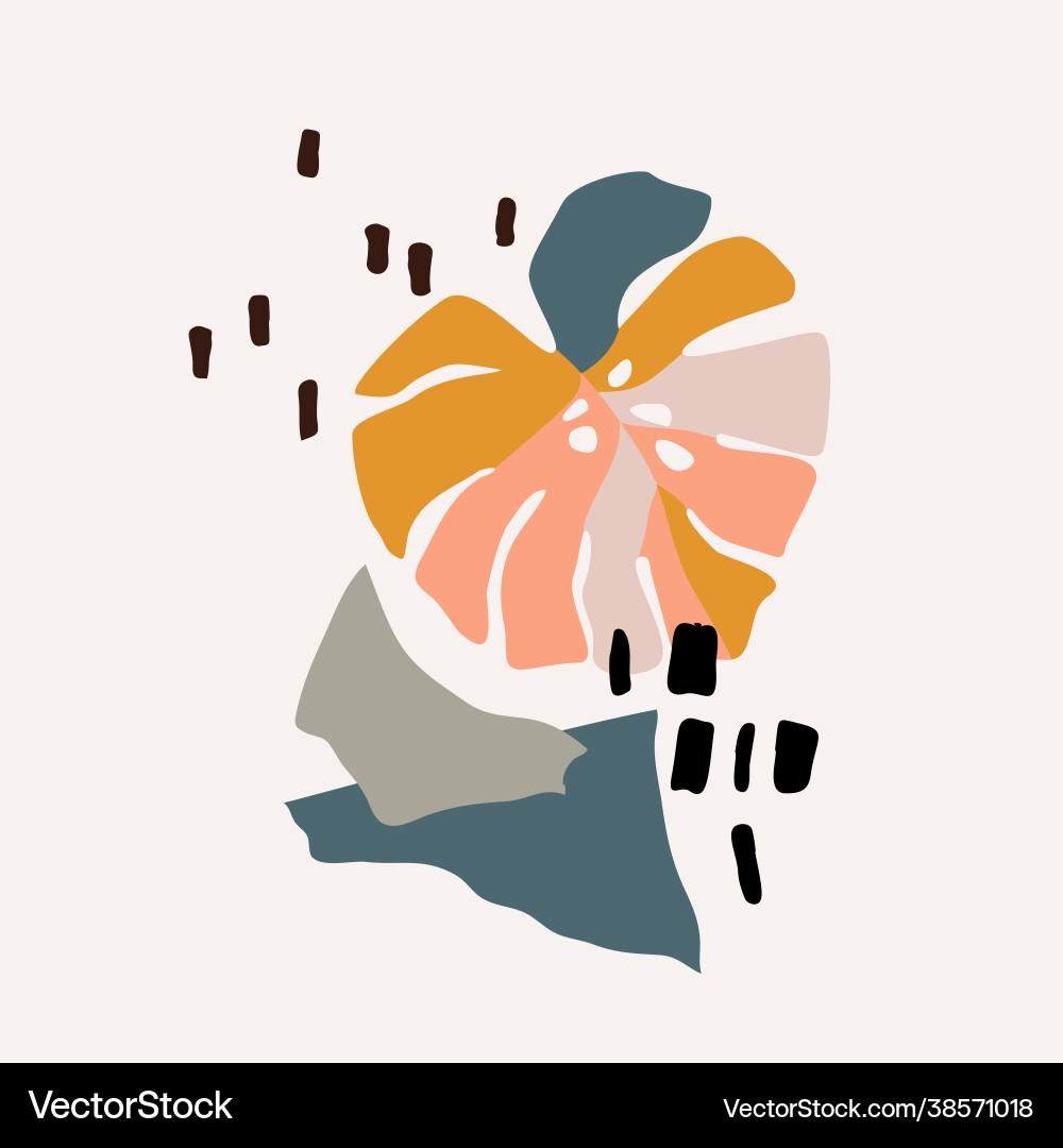 Abstract poster with paper cut out Royalty Free Vector Image