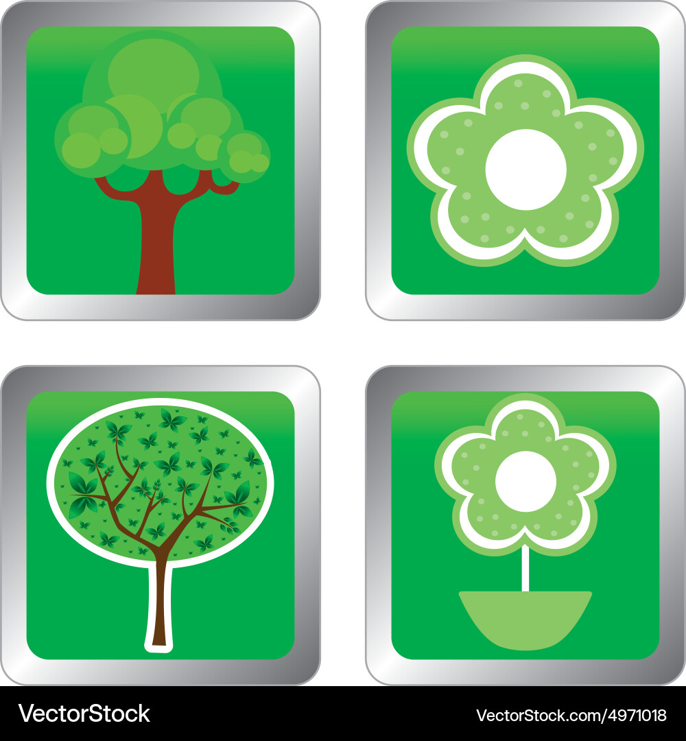 Abstract sustainability symbols on a white Vector Image