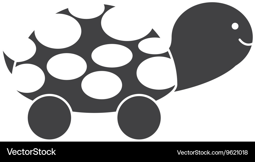 Baby toy turtle isolated icon design Royalty Free Vector