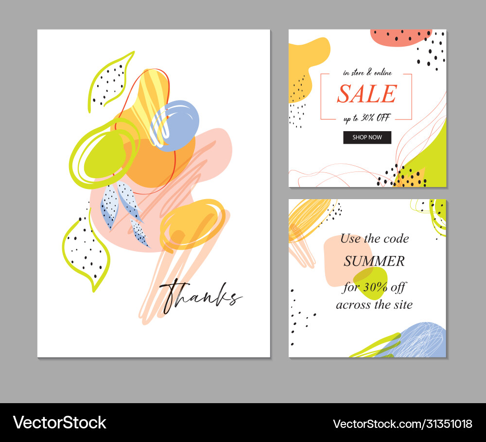 Bright and color templates for cards posts Vector Image