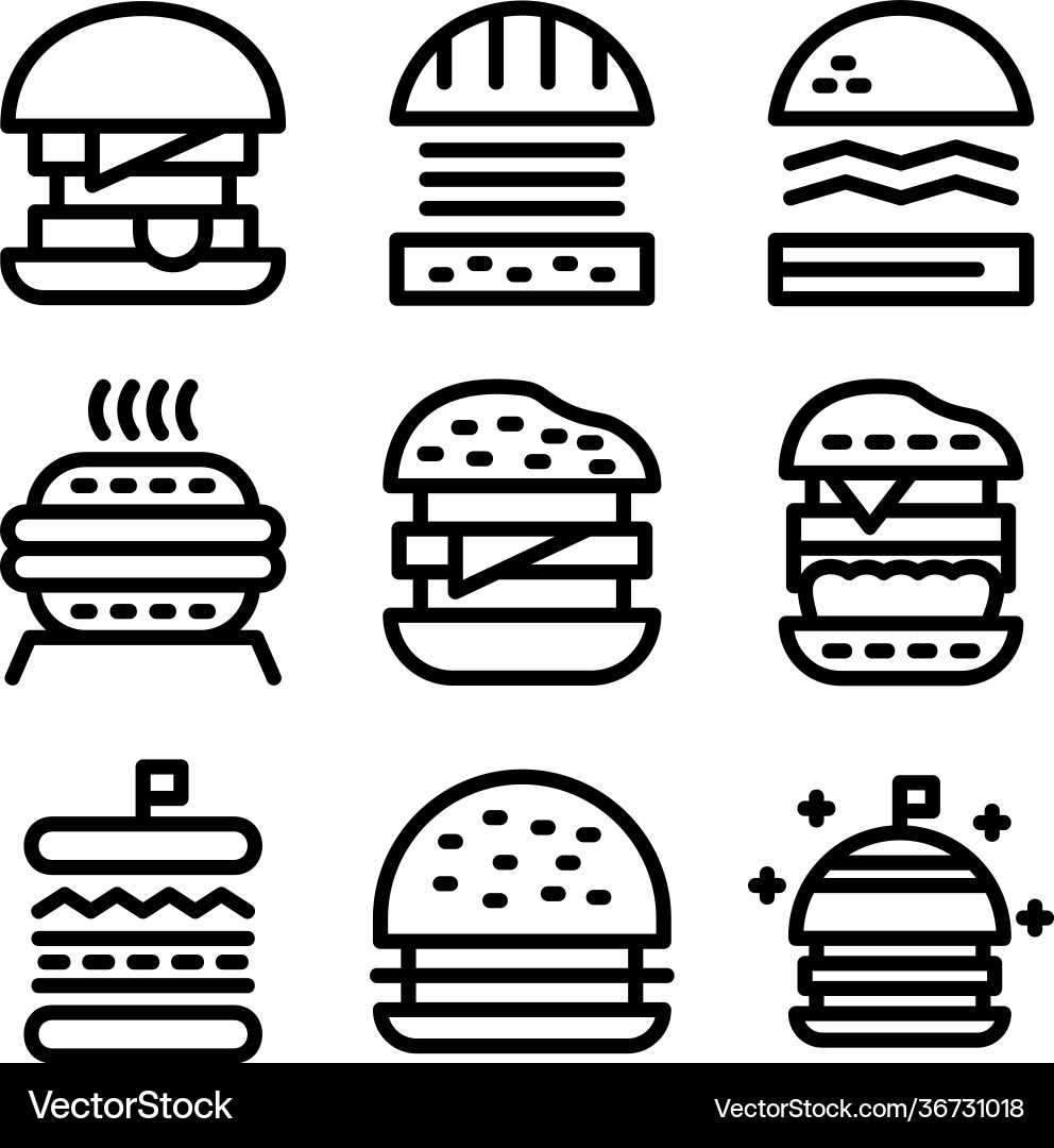 Burger icon or logo isolated sign symbol Vector Image