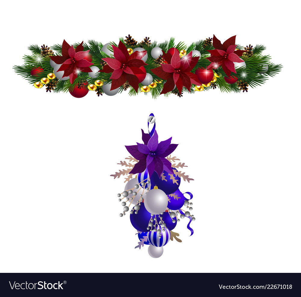 Christmas decoration set Royalty Free Vector Image