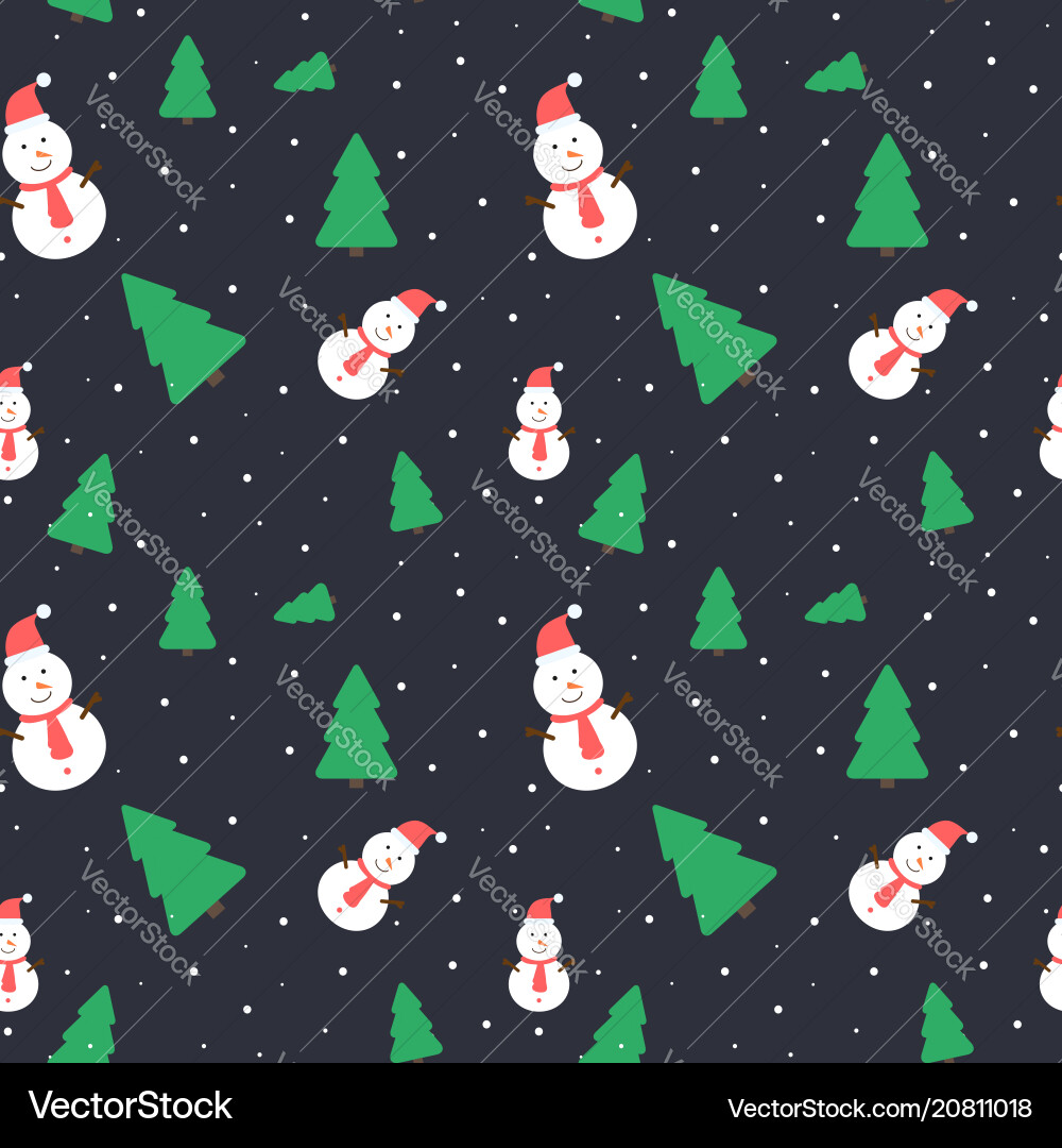 Christmas seamless pattern new year dark color Vector Image