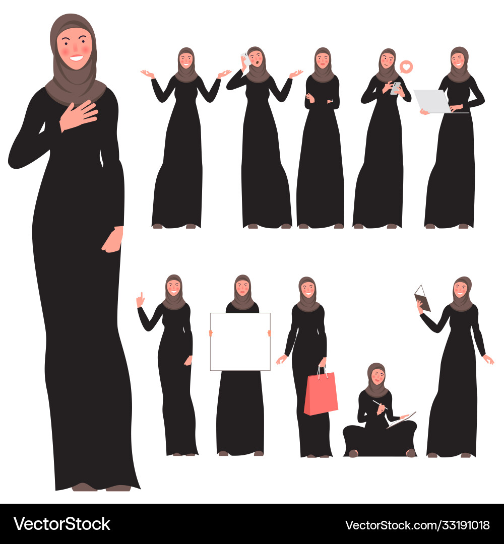 Flat design characters a young woman Royalty Free Vector