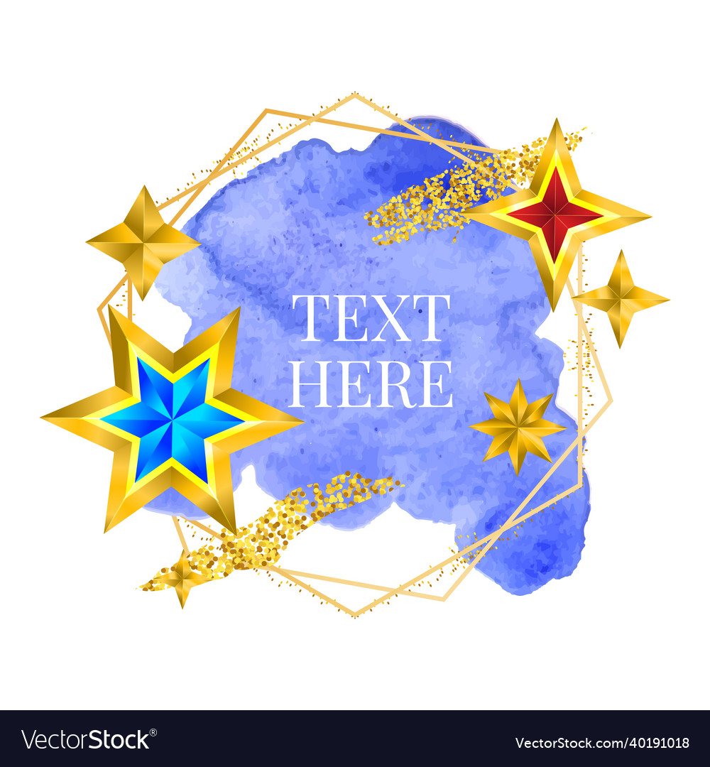 Gold frame paint hand painted brush stroke Vector Image