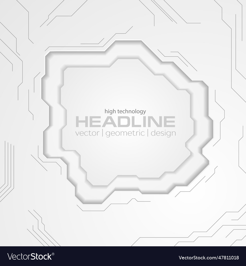 Grey technology abstract background with circuit Vector Image