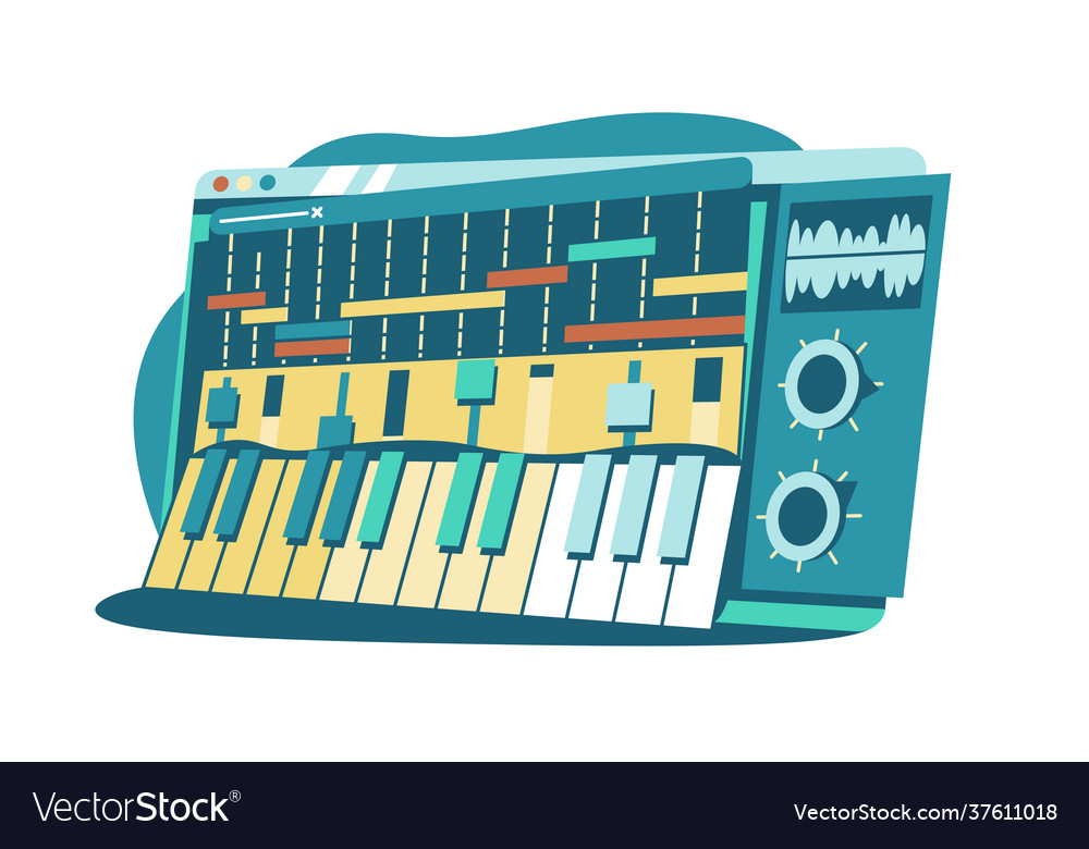 Interface for composing music Royalty Free Vector Image