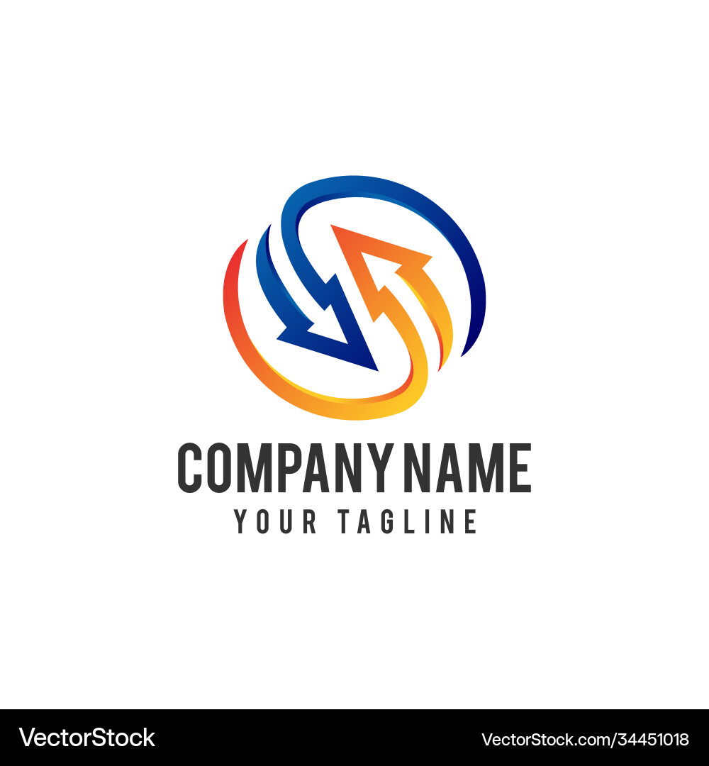 Logo two spinning arrows sign air Royalty Free Vector Image