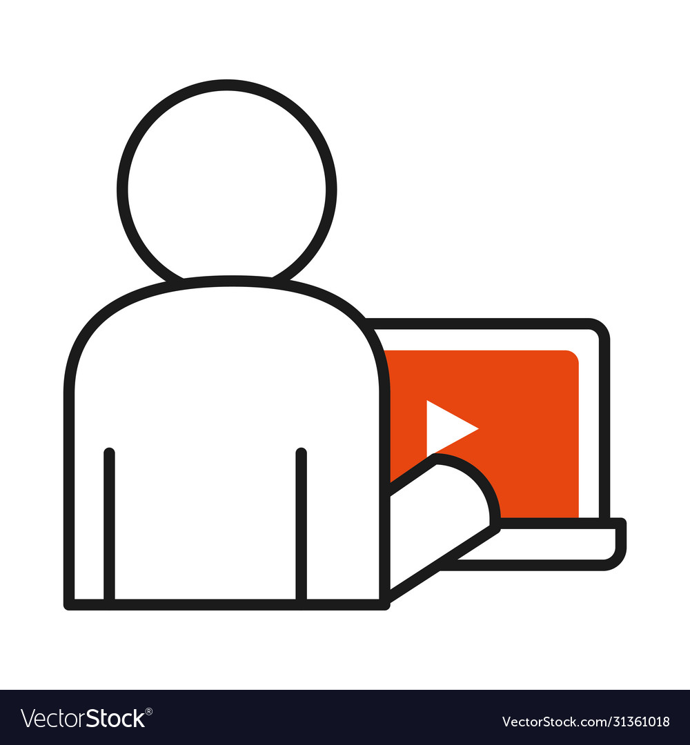 Online learning concept avatar person with laptop Vector Image
