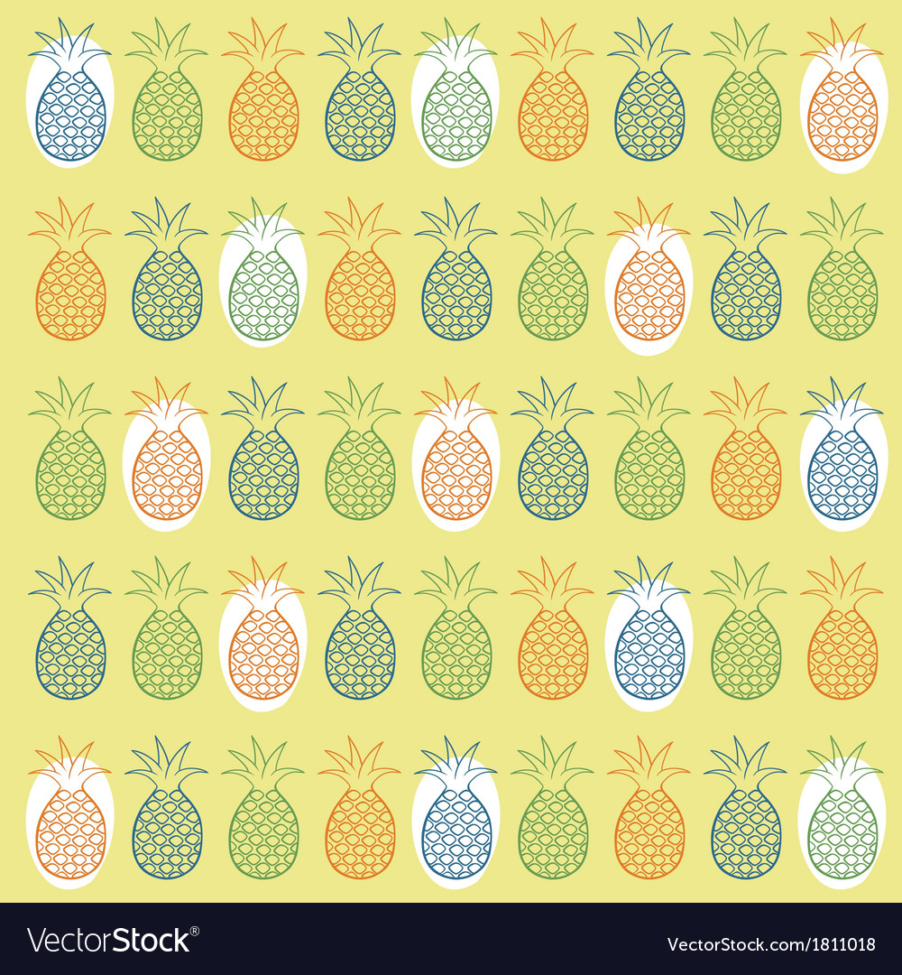 Pineapple seamless pattern Royalty Free Vector Image