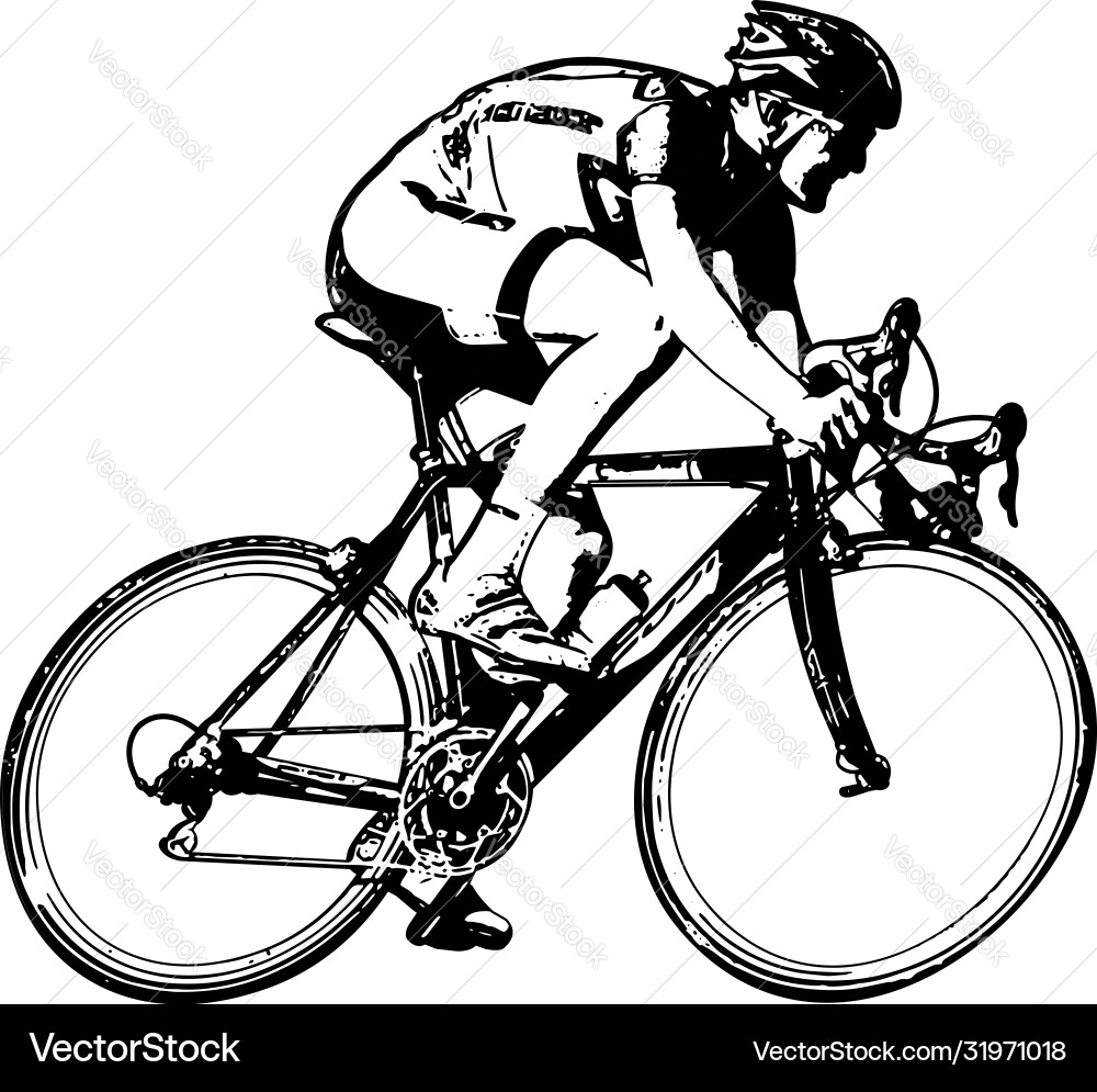 Race bicyclist sketch Royalty Free Vector Image