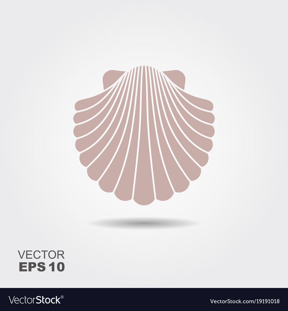 Shell flat icon Royalty Free Vector Image - VectorStock