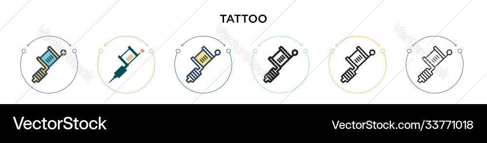 Tattoo icon in filled thin line outline Royalty Free Vector