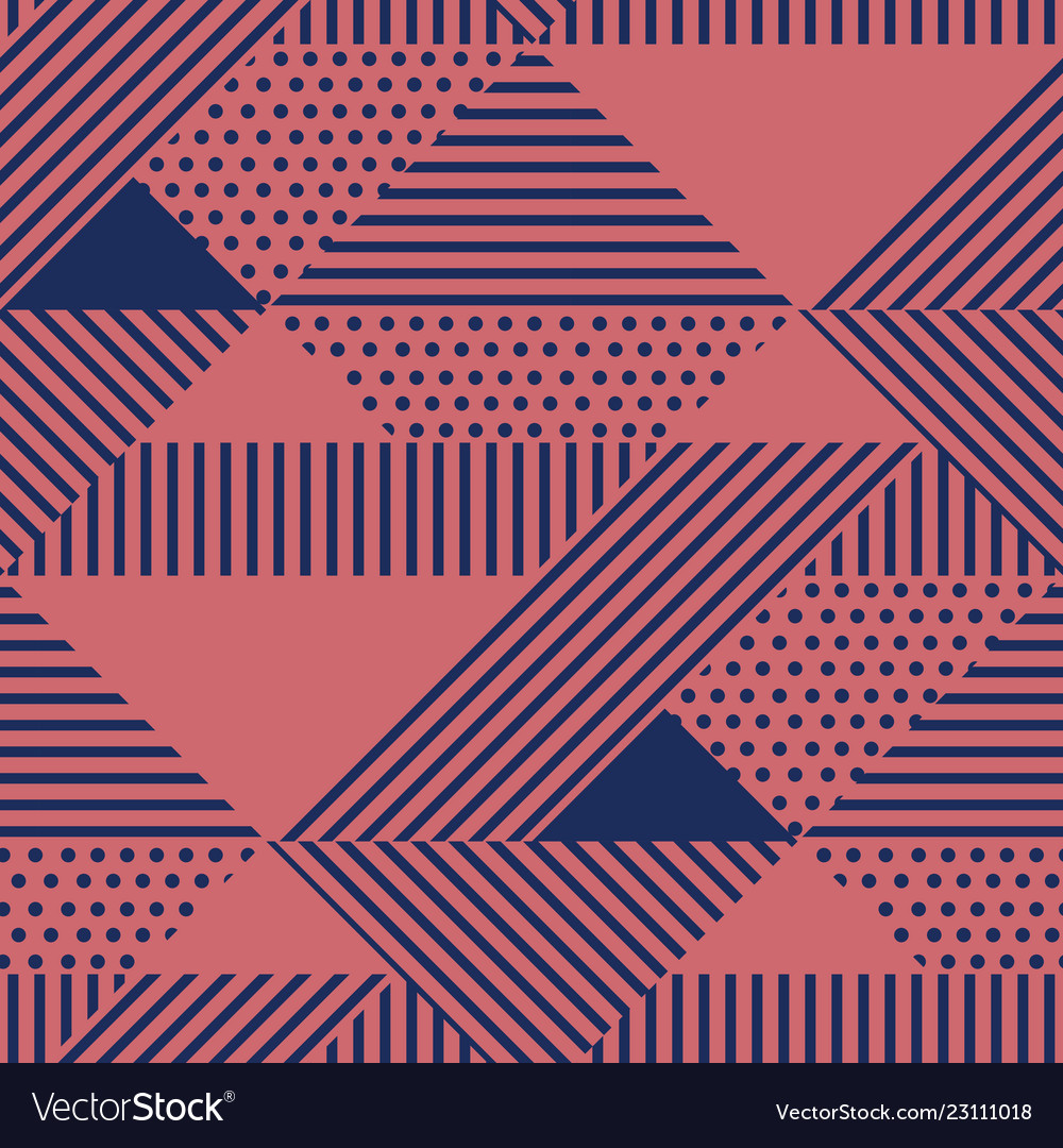 Triangle and dots geometric seamless pattern Vector Image