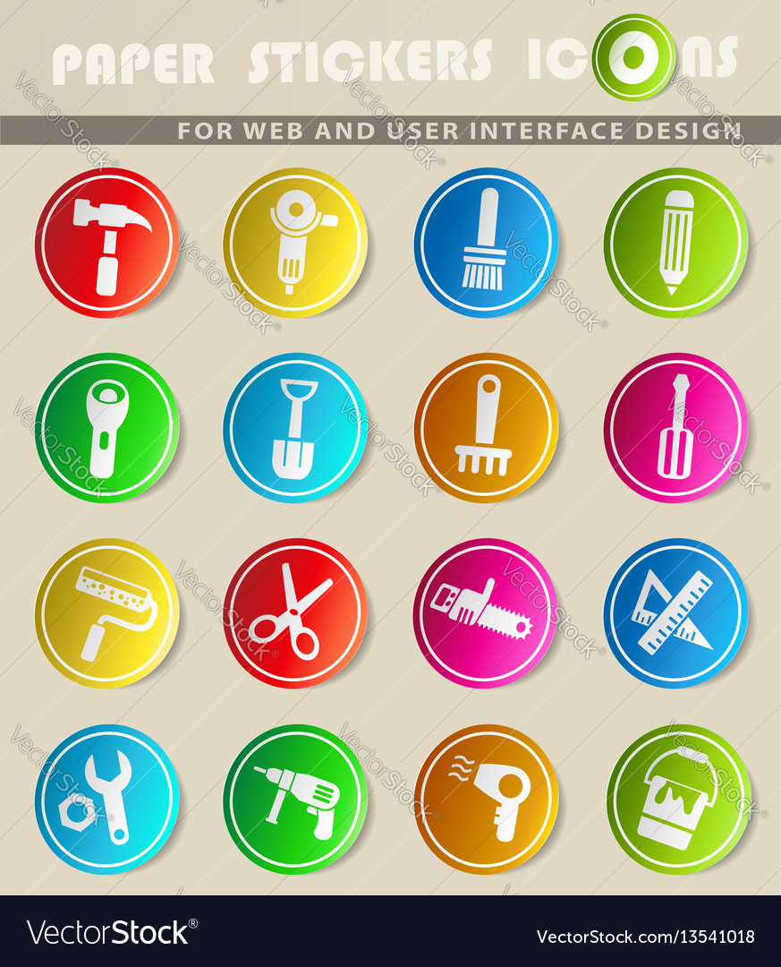 Work tools icon set Royalty Free Vector Image - VectorStock