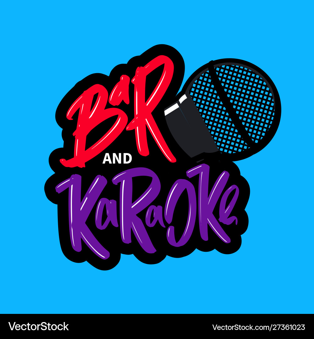 Bar and karaoke modern brush lettering text Vector Image