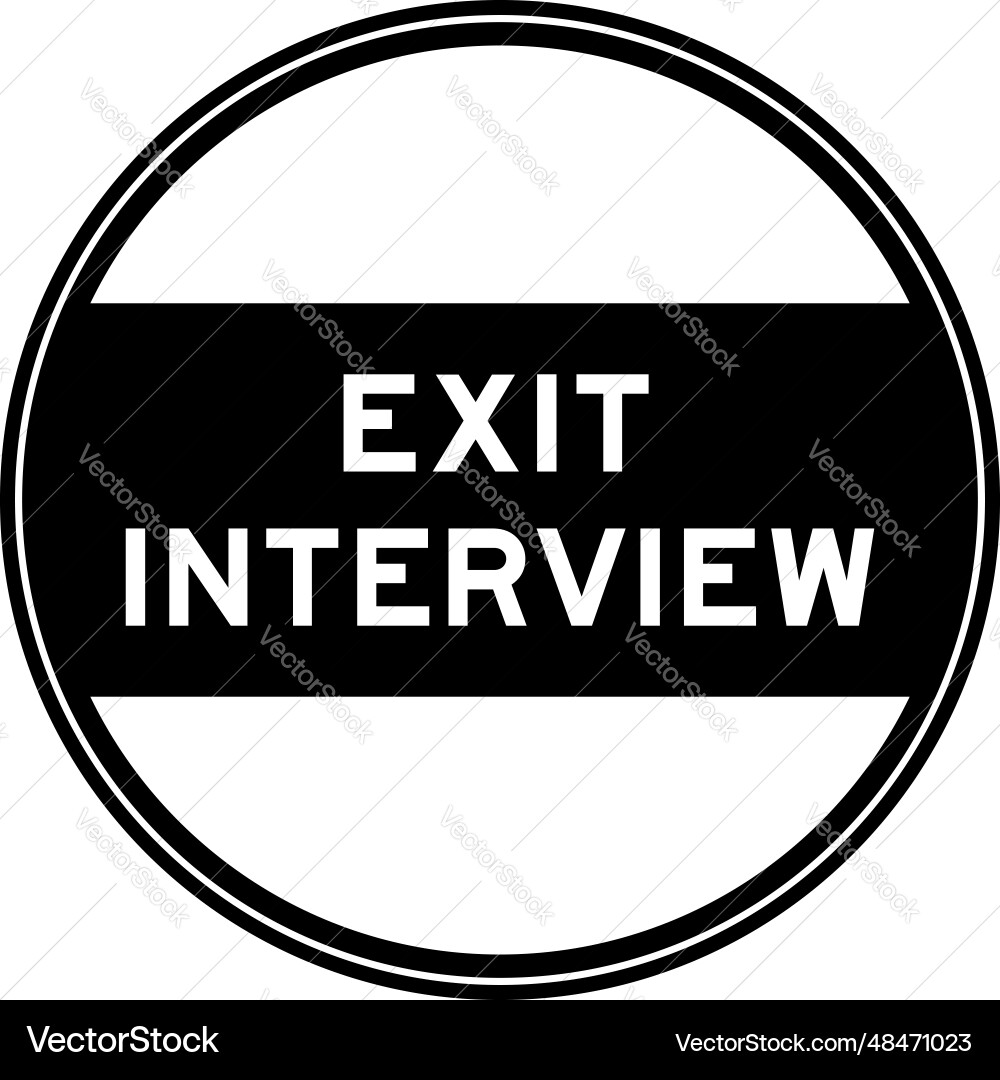 Black color round seal sticker in word exit Vector Image