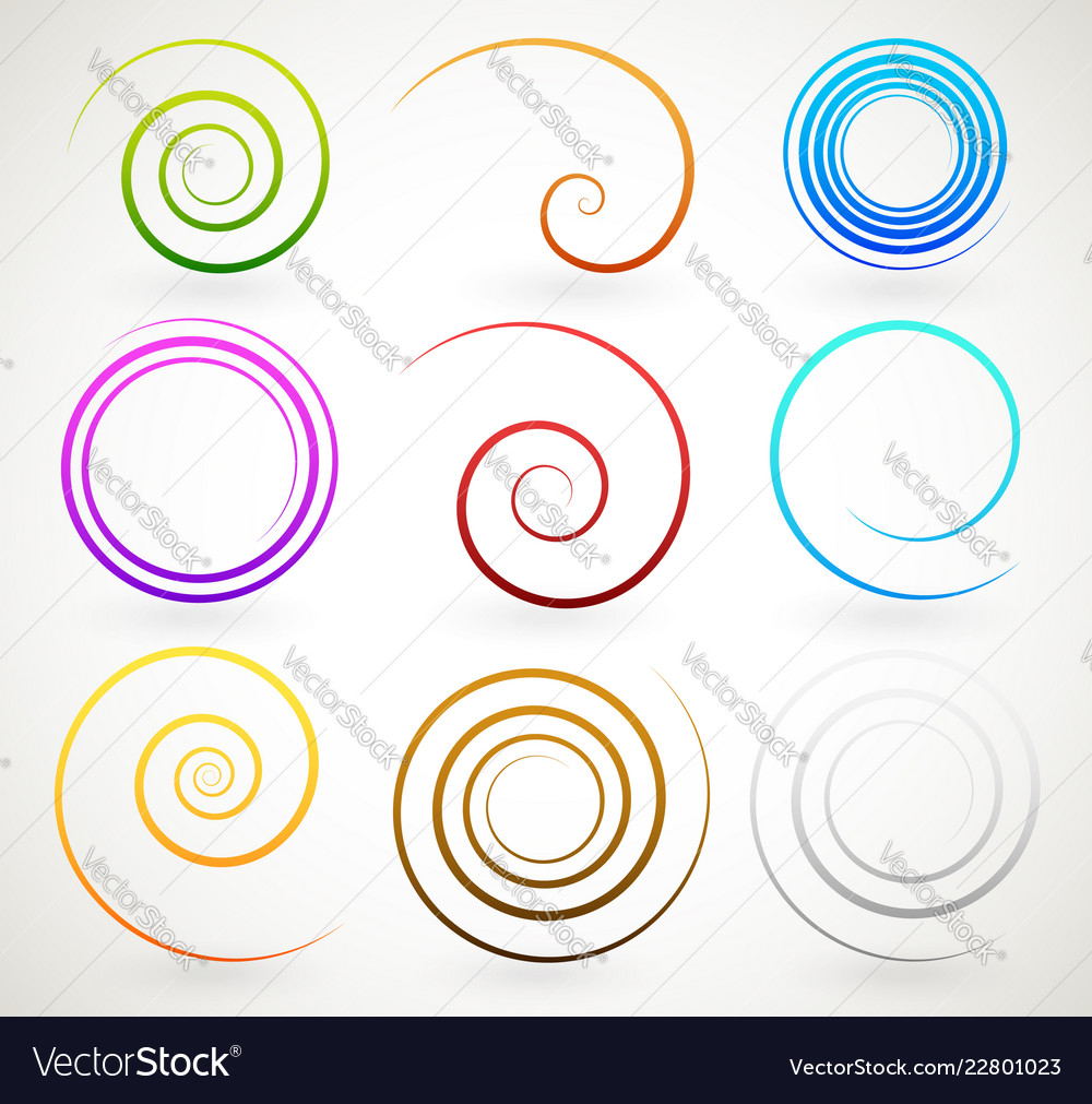 Colorful spirals twirls Royalty Free Vector Image