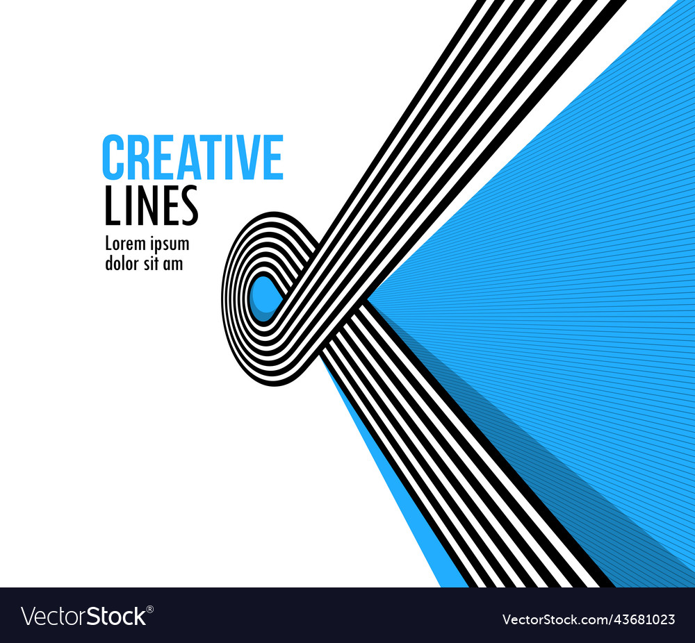Creative Lines Abstract Background 3d Perspective Vector Image