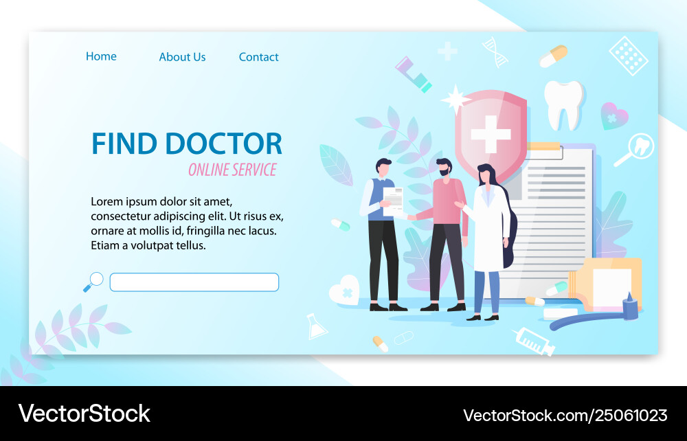Find doctor online service Royalty Free Vector Image