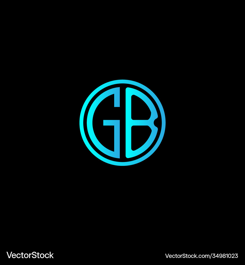 Gb monogram letter icon design on black Royalty Free Vector