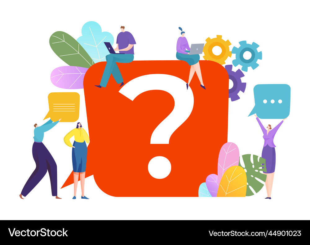 Group of tiny people character work business Vector Image