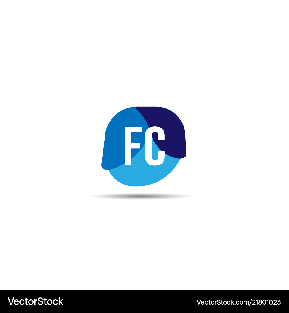 Initial letter fc logo template design Royalty Free Vector