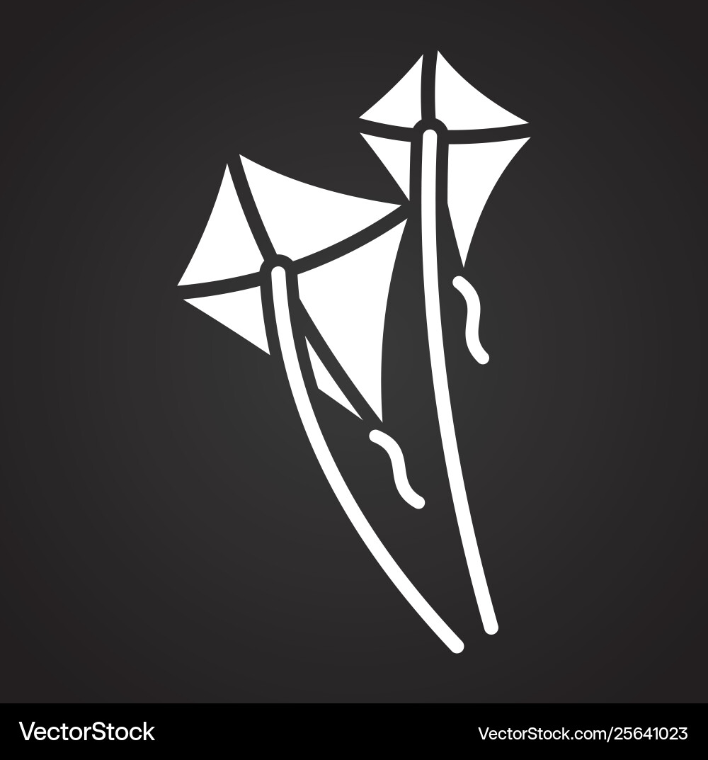 Kite icon on black background for graphic and web Vector Image