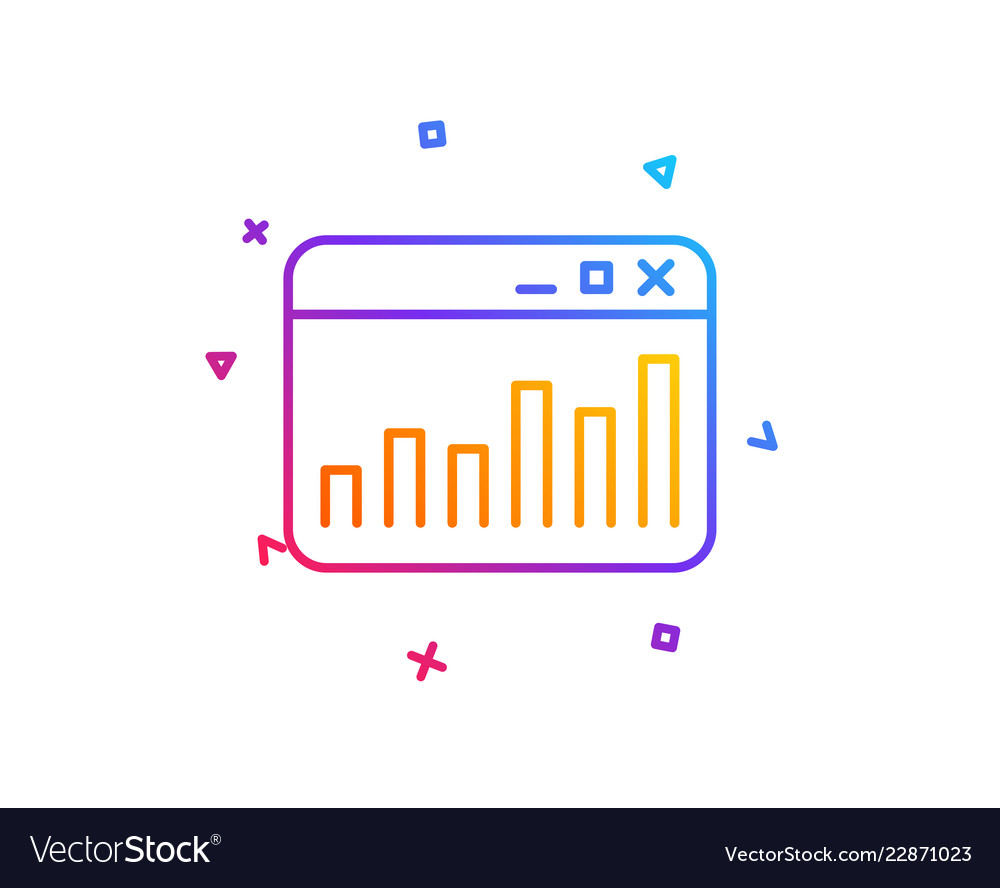 Marketing statistics line icon web analytics Vector Image