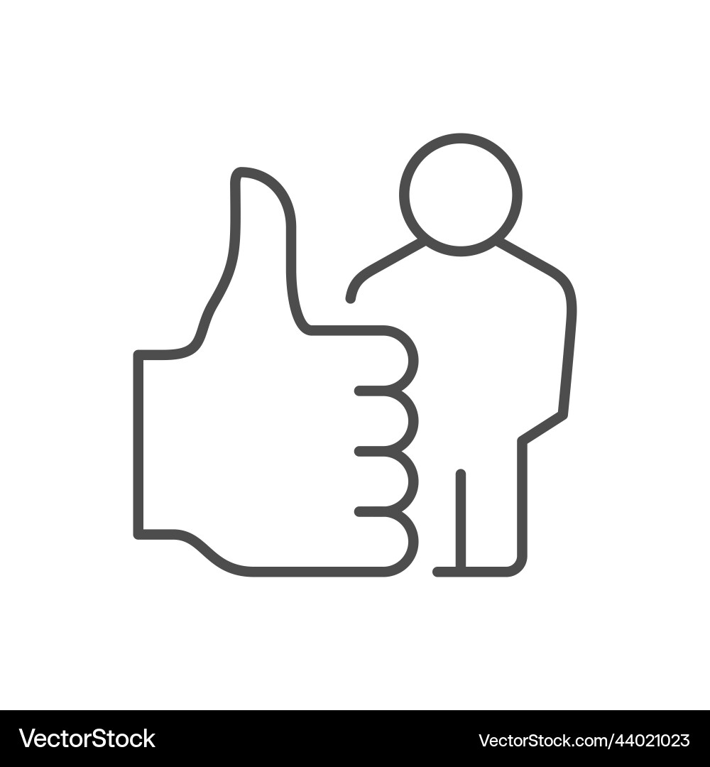 Person approval line outline icon Royalty Free Vector Image