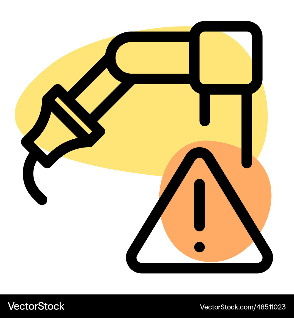Robotic arm equipped with safety alerts Royalty Free Vector