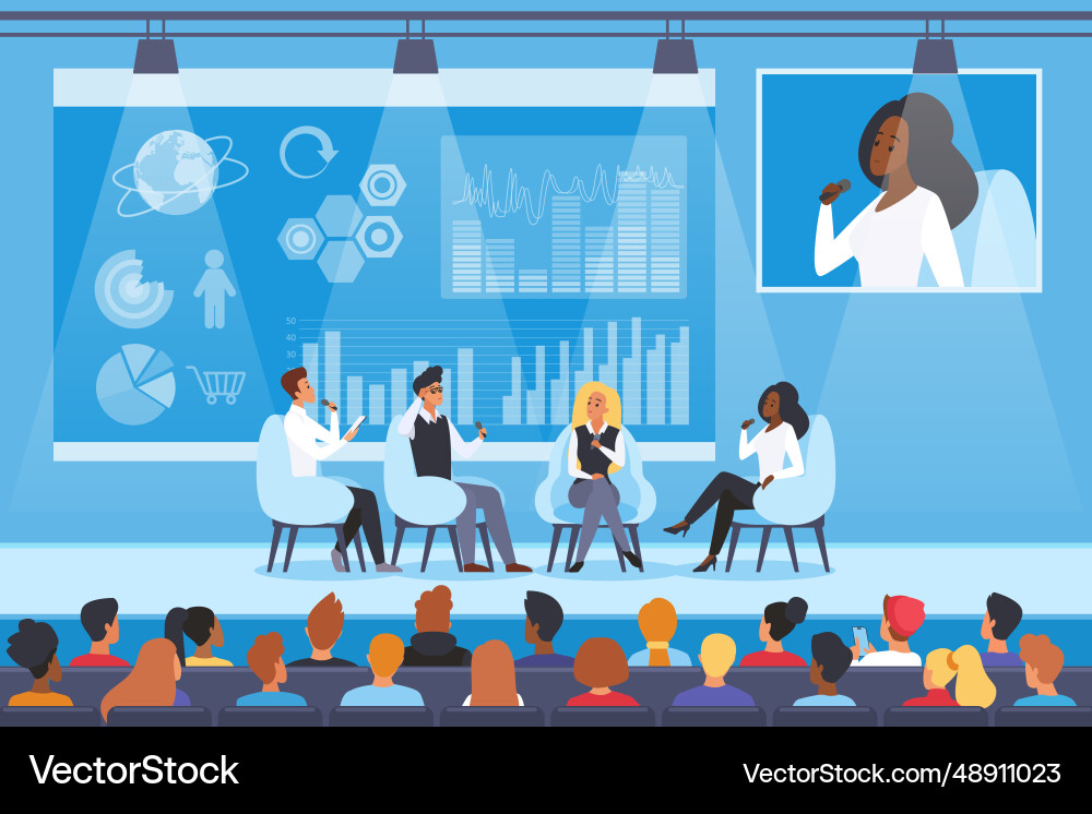 Scientific seminar lecture or conference with Vector Image