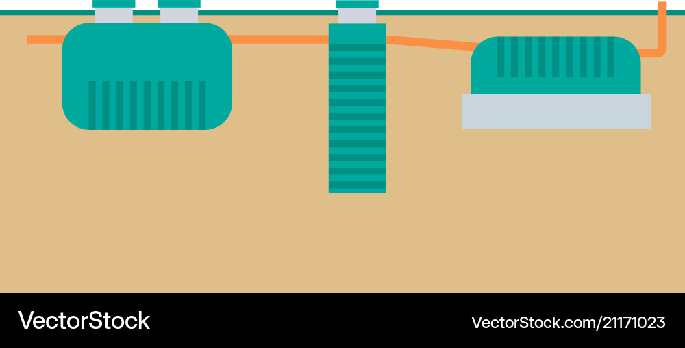 Septic tank underground with infiltrators Vector Image