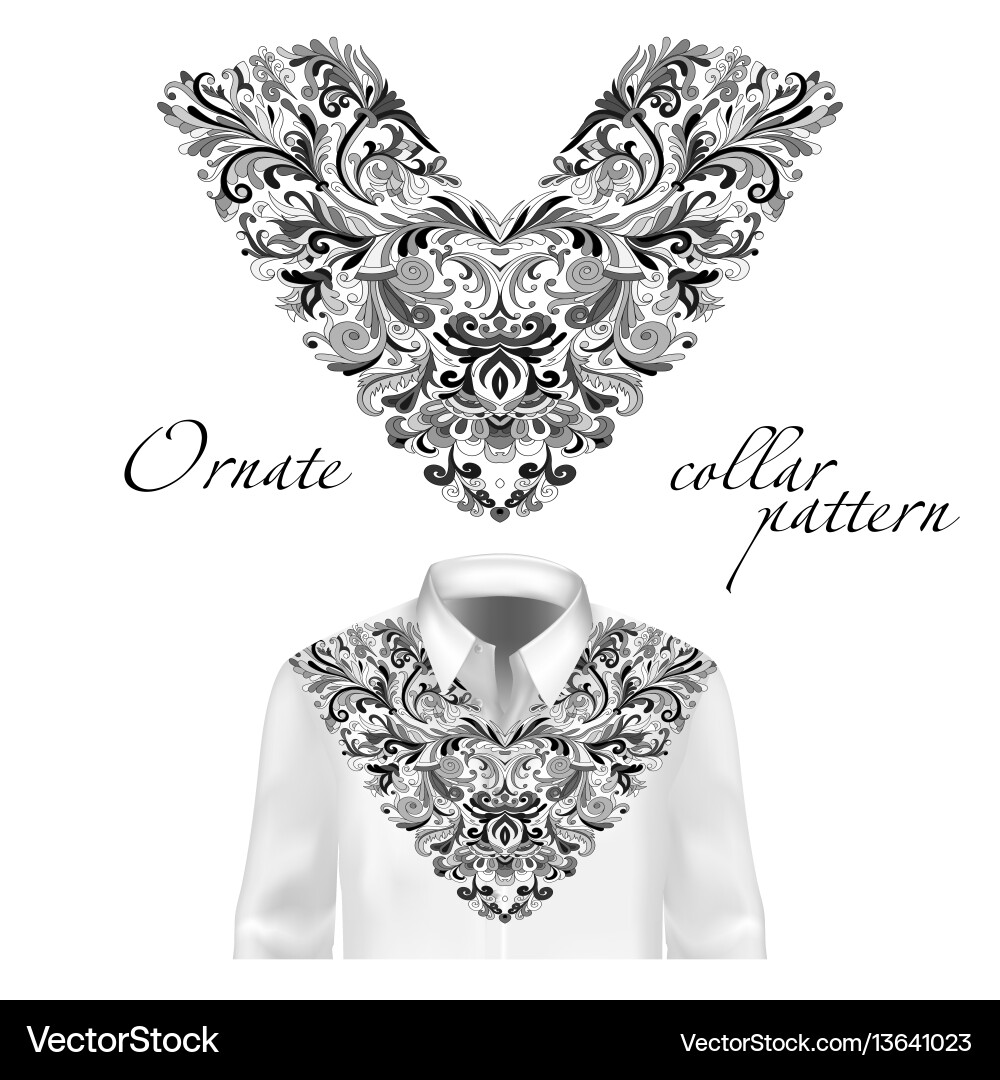 Shirt jacket and t-shirt collar pattern Royalty Free Vector