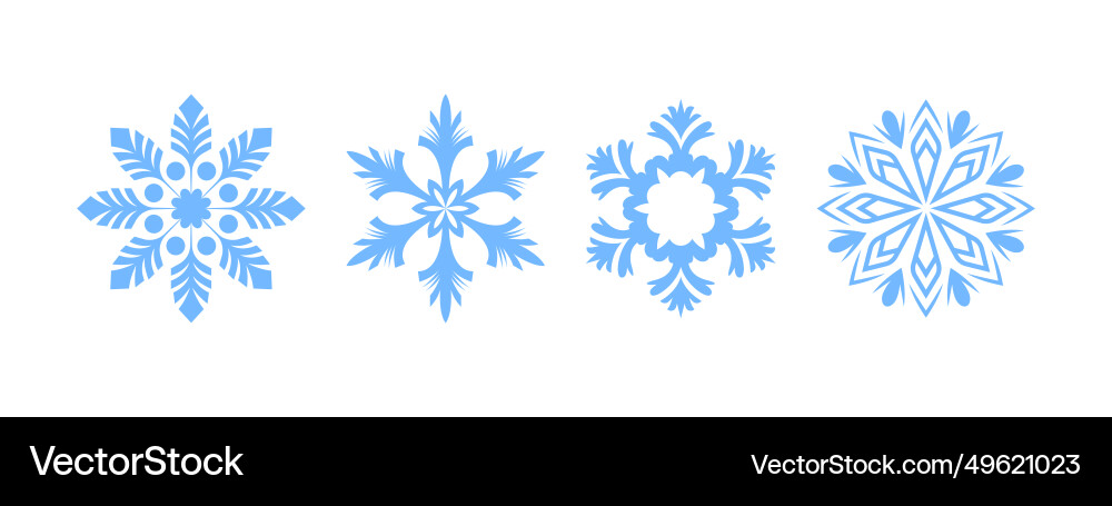 Snowflakes icons badges snowflake Royalty Free Vector Image