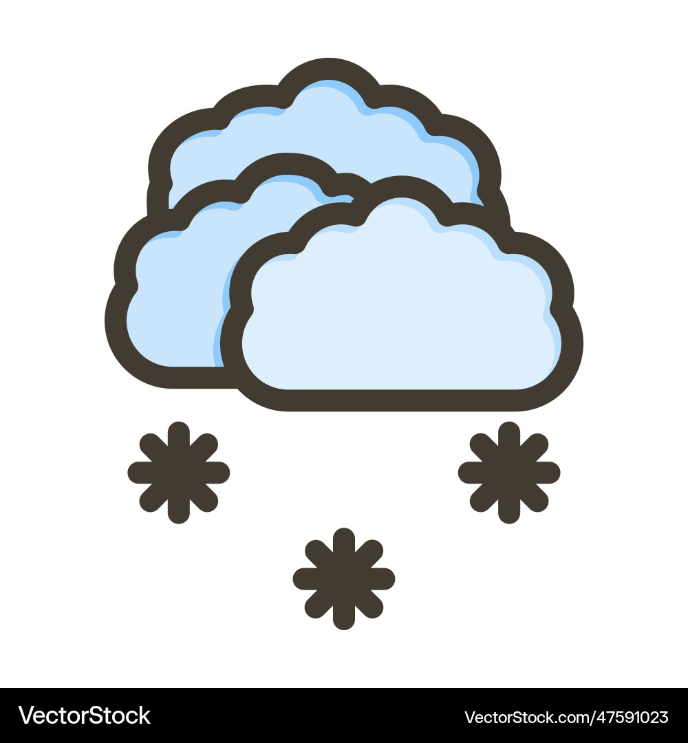 Snowy thick line filled colors for personal Vector Image