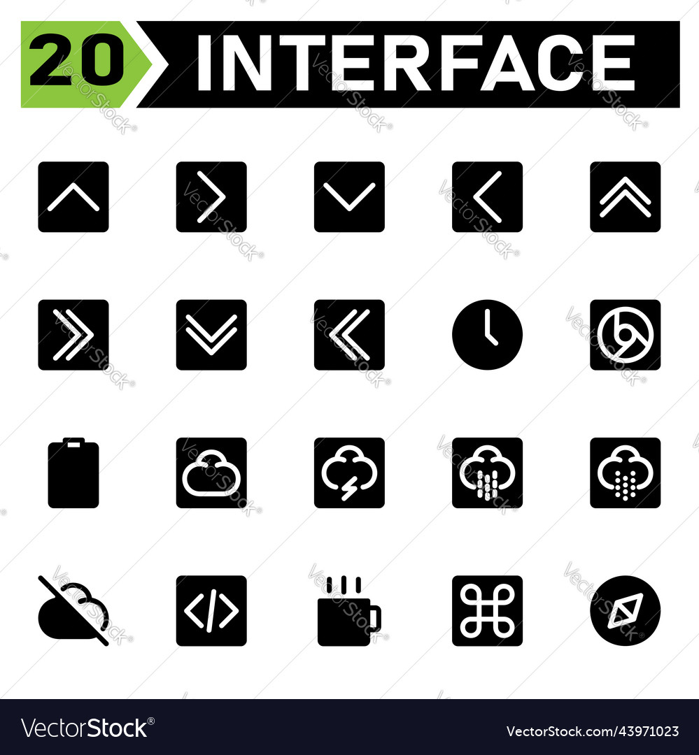 User interface icon set include chevron up arrows Vector Image User interface icon set include chevron up arrows Vector Image