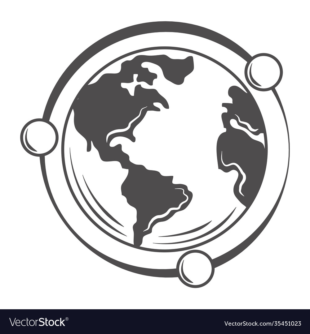 World globe map pointer around icon design Vector Image