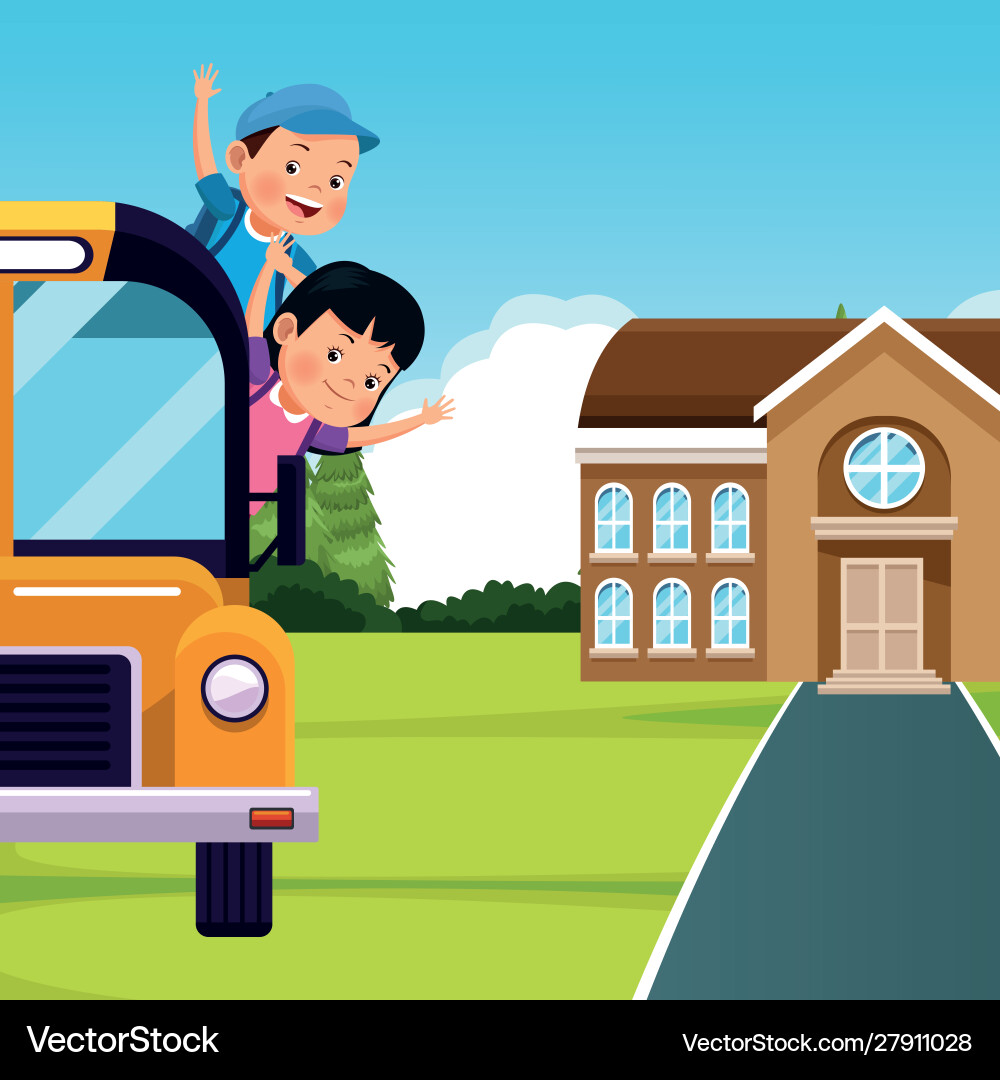 Back to school design with bus happy Royalty Free Vector