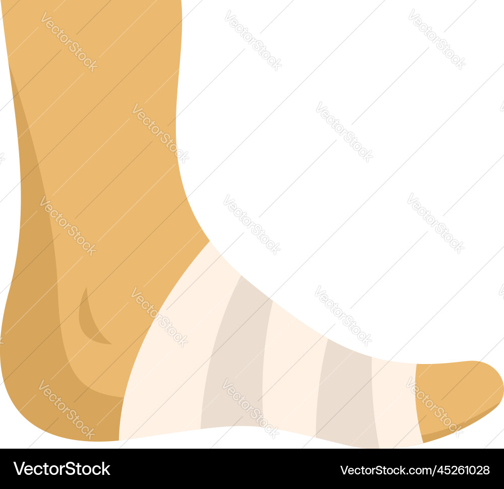 Bandage foot finger icon flat accident Royalty Free Vector