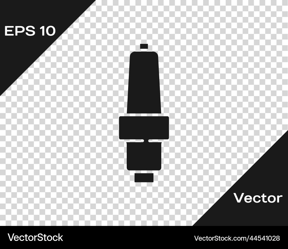 Black car spark plug icon isolated on transparent Vector Image